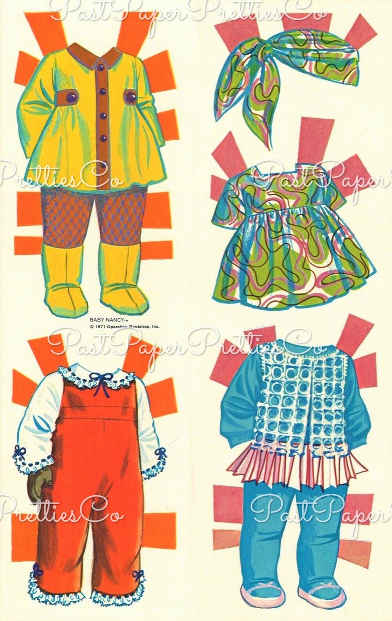 Vintage Paper Dolls Baby Nancy African American Doll C. 1971 Printable ...