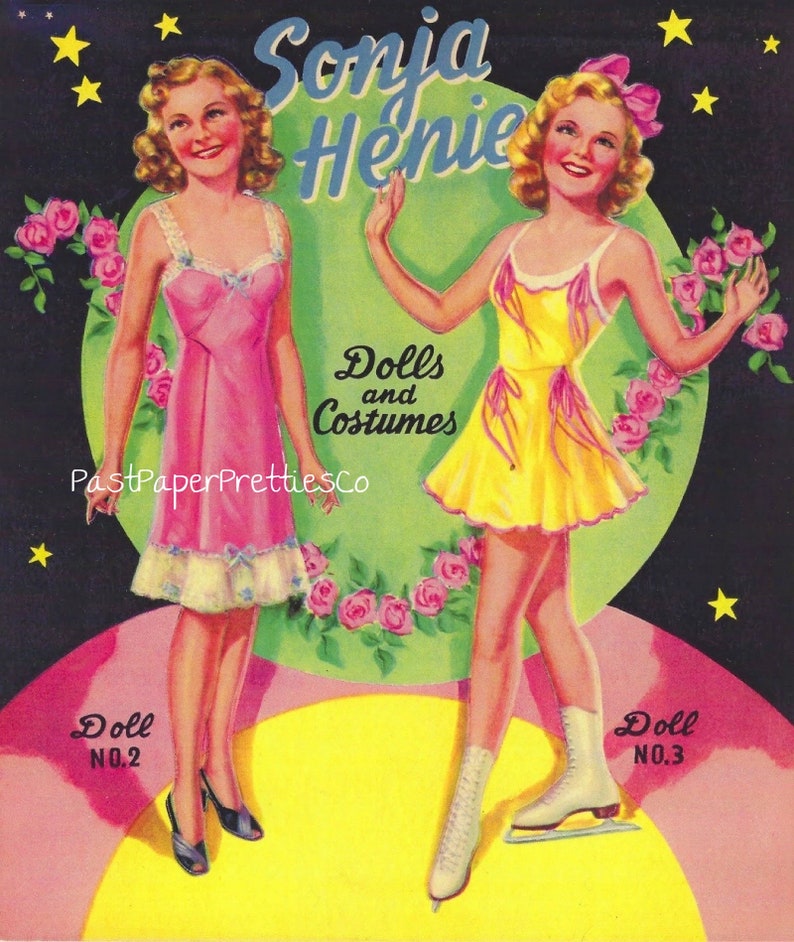 Vintage Paper Dolls Sonja Henie Ice Skating Star 1939 Printable PDF ...