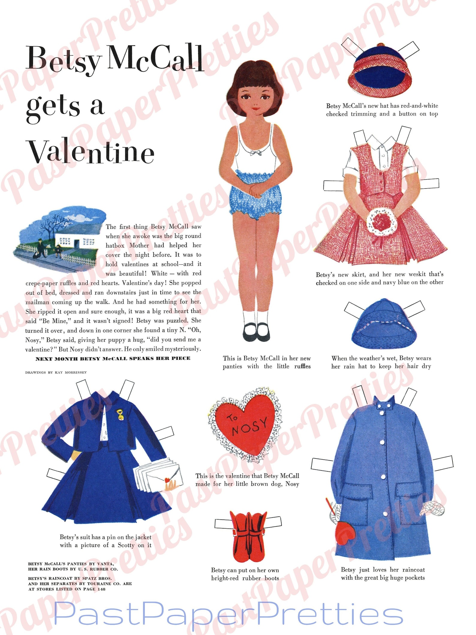 5 Sets Vintage Valentine Paper Dolls All Betsy Mccall Collage - Etsy
