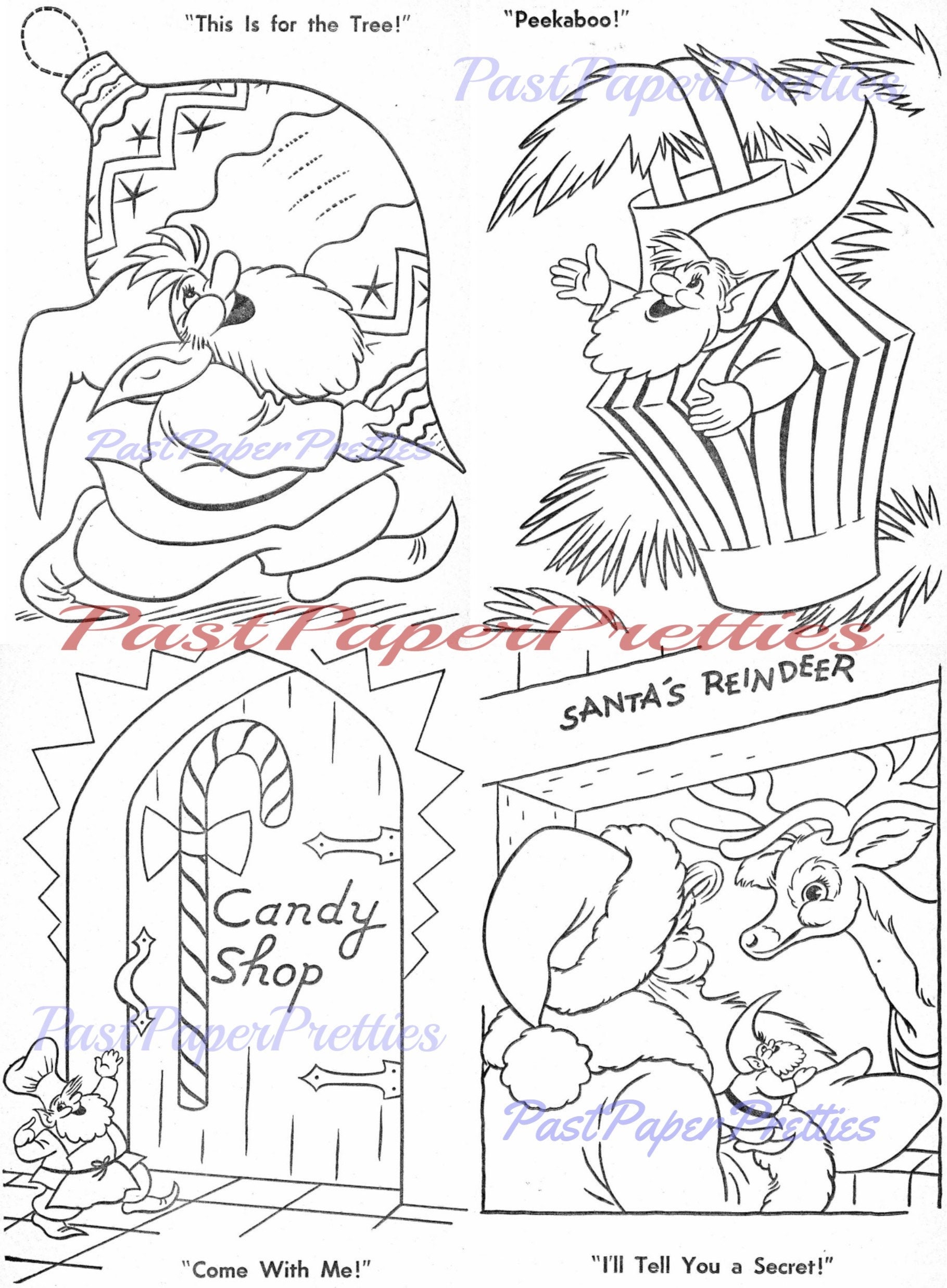 Vintage Printable Christmas Santa Claus Coloring Book C. 1961 PDF ...