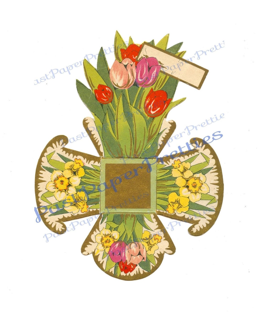 Vintage 4" Mothers Day Printable Spring Flowers Favor Box PDF Instant ...