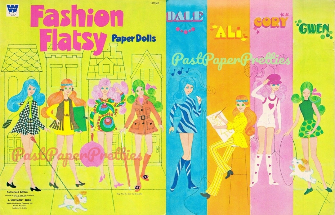 Vintage Paper Dolls Fashion Flatsy Retro 1971 Printable PDF - Etsy