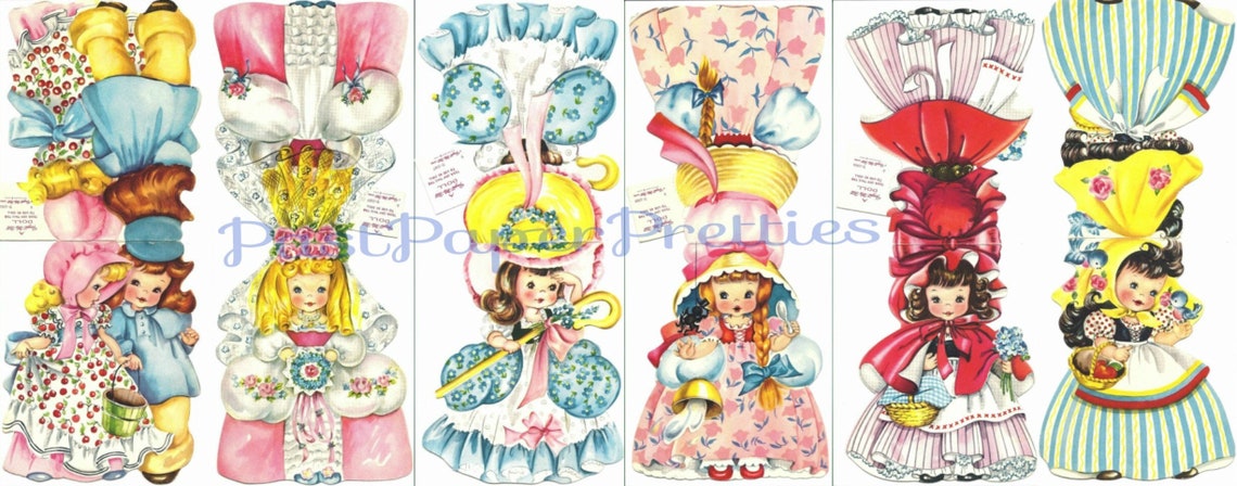 Vintage Storybook Girls Printable Paper Doll Greeting Cards Cut and ...