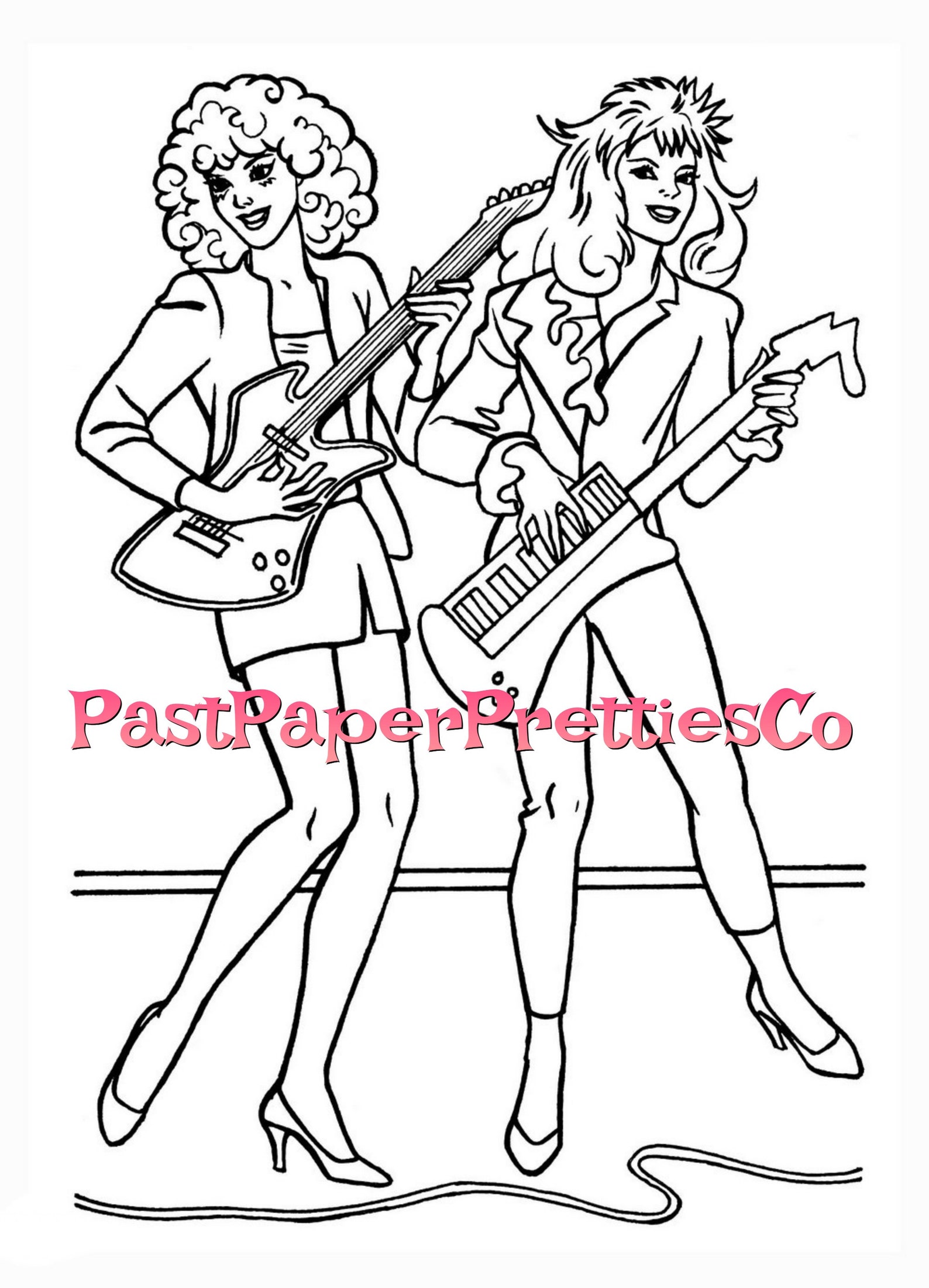Vintage Jem and the Holograms Giant Coloring Book 1985 Printable PDF ...