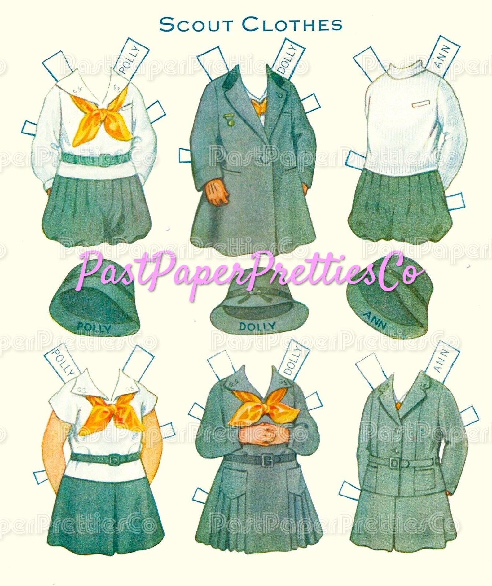 Vintage Paper Dolls Three Little Maids From School 1943 PDF Printable ...