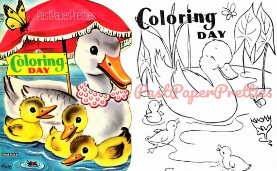 Vintage Printable Coloring Book Pages Coloring Day C. 1960s - Etsy