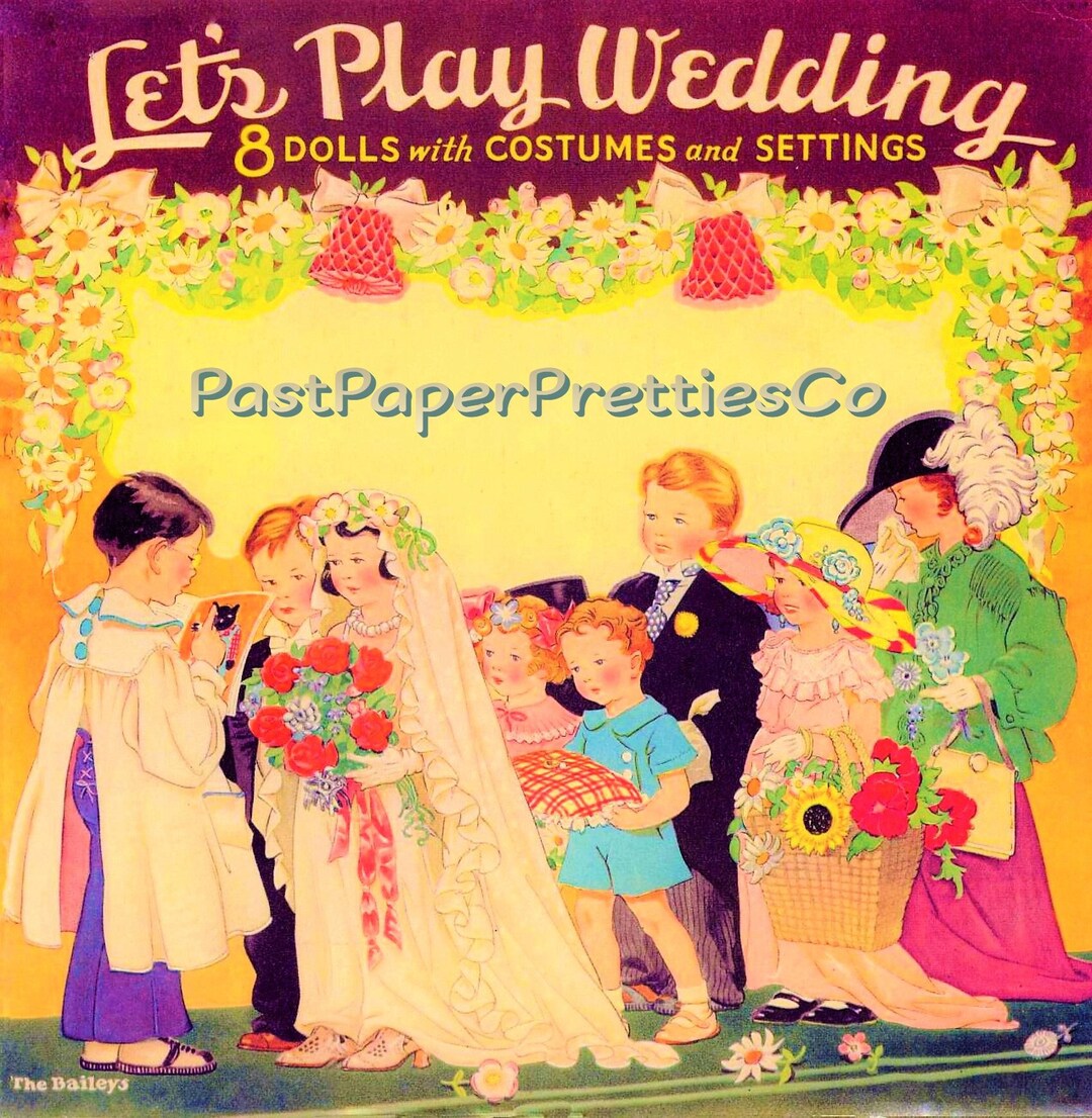 Vintage Paper Dolls Lets Play Wedding 1938 Printable PDF Instant ...