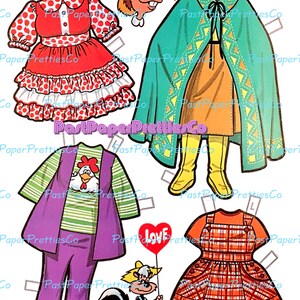 Vintage Paper Dolls Hee Haw Retro TV Show Printable PDF Instant Digital Download 1971 Funny ...