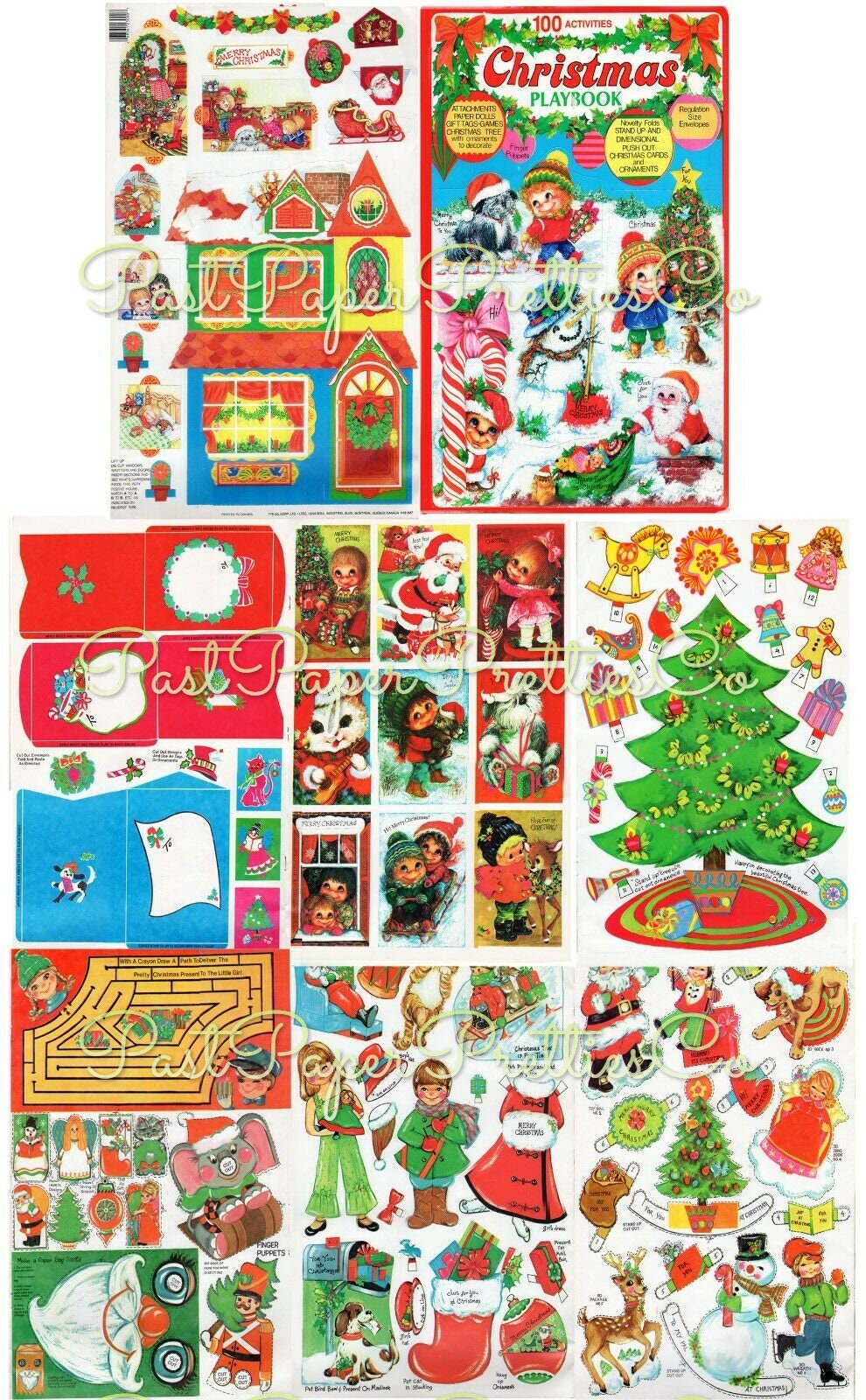 Vintage Christmas Playbook Printable Paper Activity Book C. 1970s PDF ...