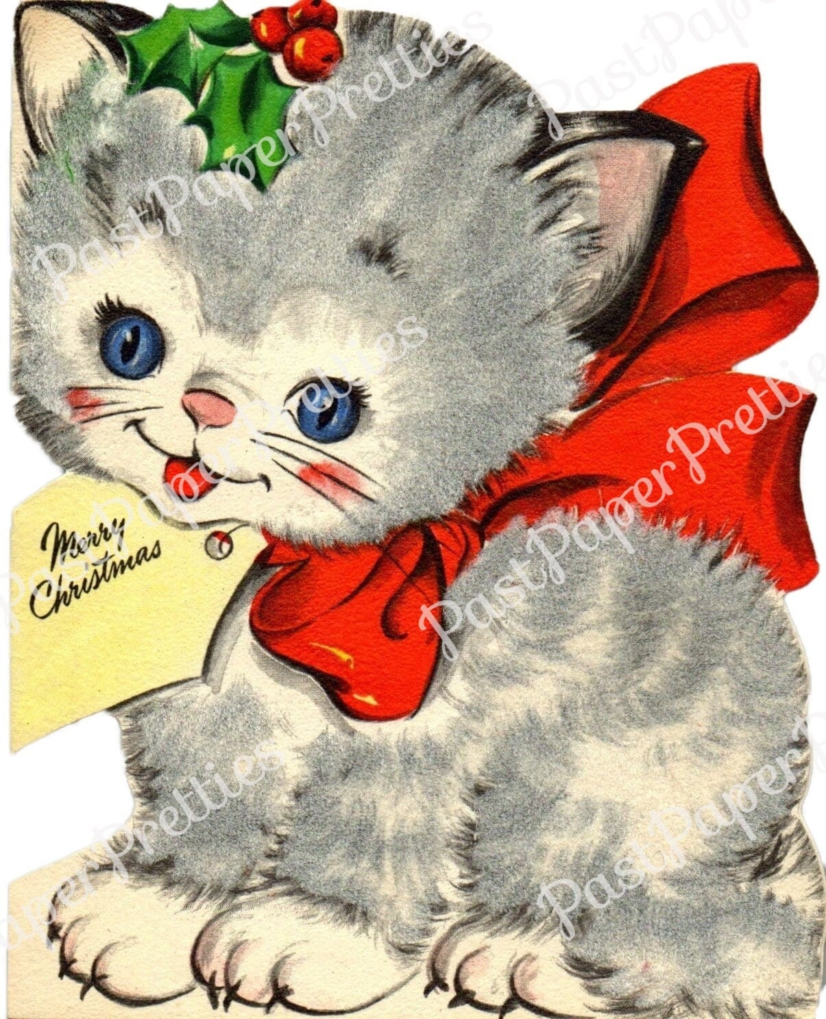 Vintage Printable Kitty Cat Christmas Collage Sheets & Full - Etsy