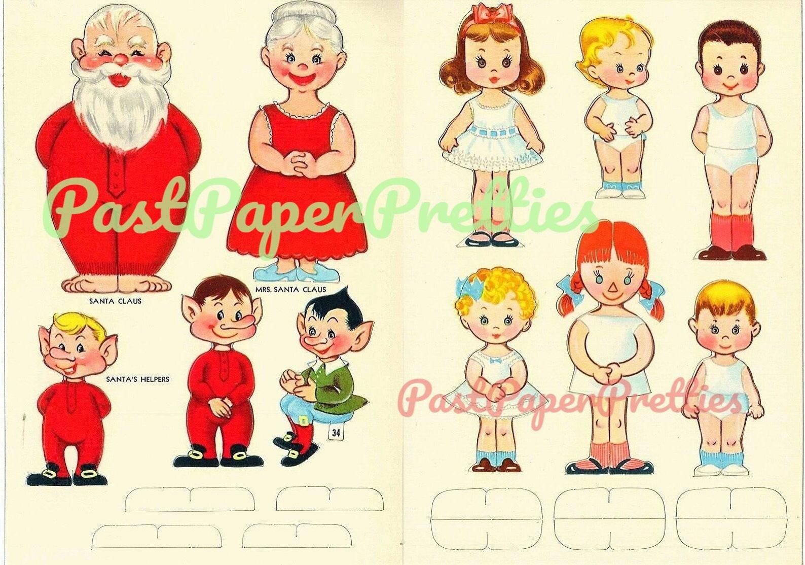 Vintage Printable Paper Dolls Santas Workshop Christmas Paper - Etsy