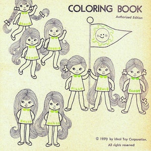 Vintage Printable Flatsy Dolls to Color Coloring Book Pages C. 1970 PDF ...