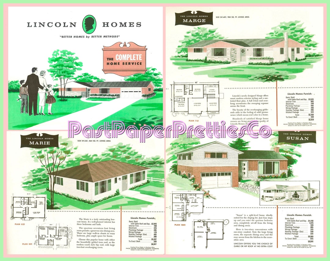 Vintage MCM House Plans Retro Mid Century Mod Homes Printable Book ...
