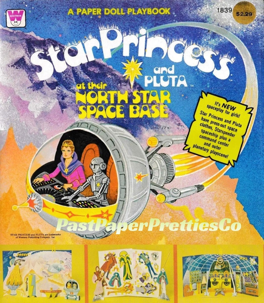 Vintage Paper Dolls Star Princess and Pluta at Their North Star Space ...