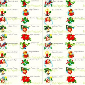 Vintage Printable Classic Traditional Christmas Gift Tags 10 MCM ...
