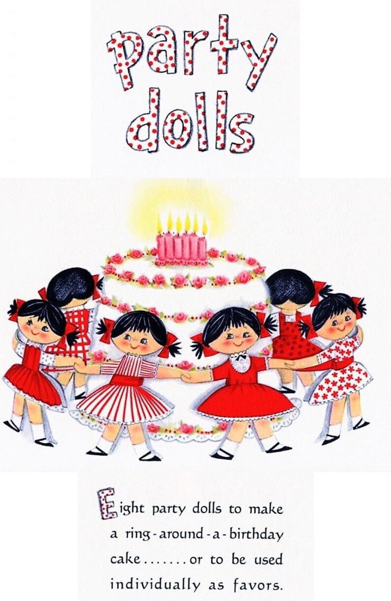 Vintage Printable Cute Paper Party Dolls Ring Around A - Etsy