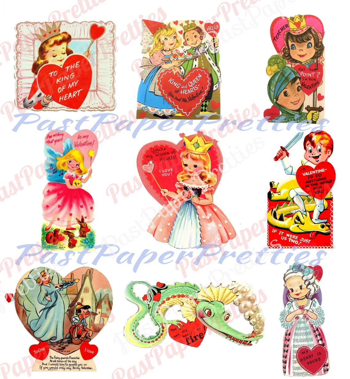 27 Vintage Fairytale Fantasy Valentine Cards Images King Queen Prince ...
