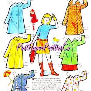Vintage Paper Dolls Bunty's Cut-out Wardrobe Printable PDF Instant ...