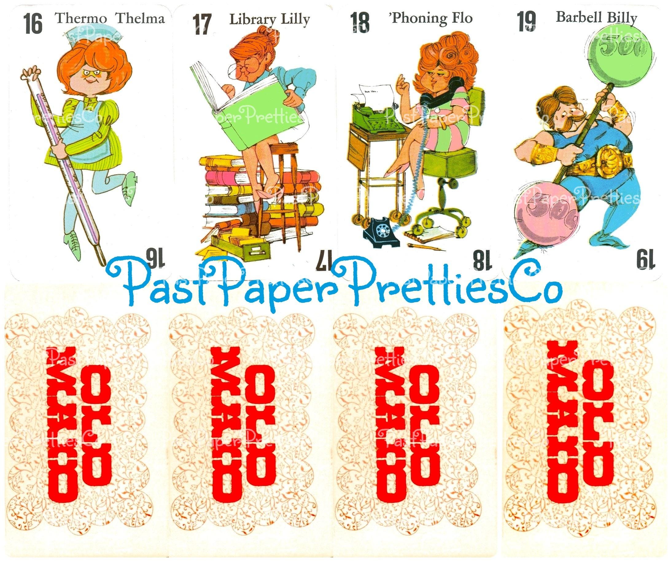 Vintage Printable Old Maid Playing Cards Cute Illustrations 1968 ...