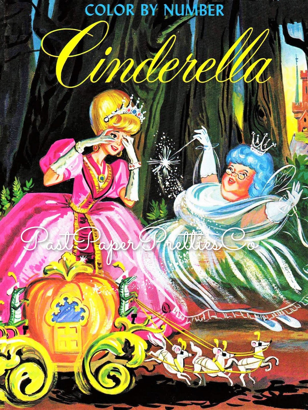 Vintage Printable Classic Cinderella Story Coloring Book Paint - Etsy