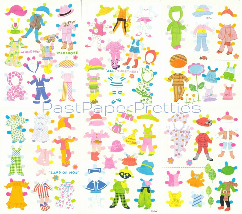Vintage Flatsy Paper Dolls Retro 1969 1970 Printable PDF - Etsy
