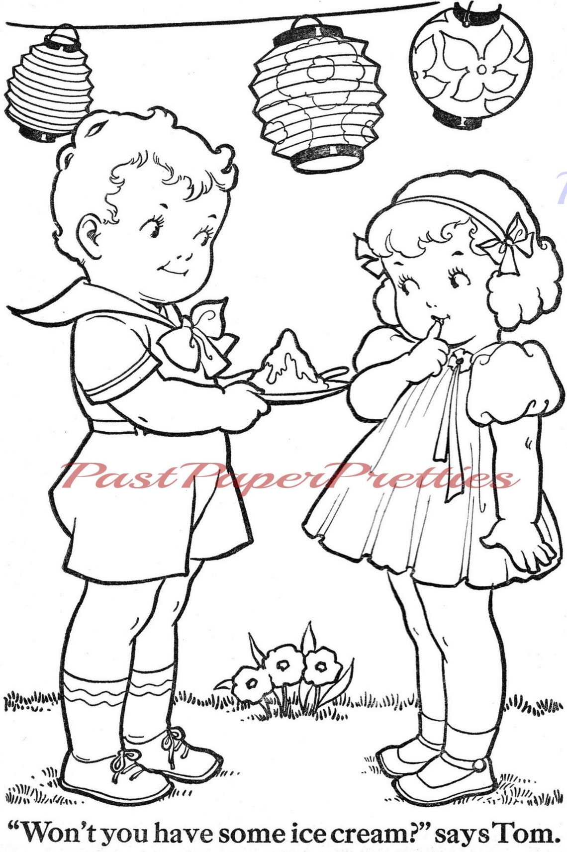 Vintage Printable Coloring Book Blue Ribbon 1941 PDF Instant - Etsy