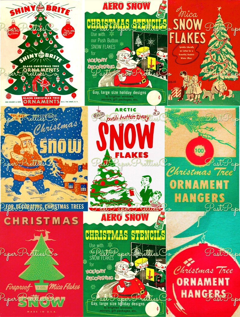 Vintage Printable Christmas Holiday Decor Packaging Box Covers - Etsy
