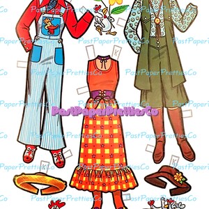 Vintage Paper Dolls Hee Haw Retro TV Show Printable PDF Instant Digital Download 1971 Funny ...