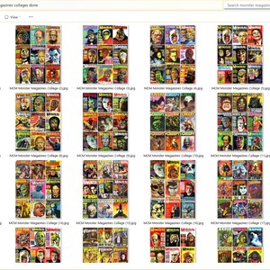 Vintage Retro Movie Monster Magazine Covers Collage Images Halloween ...