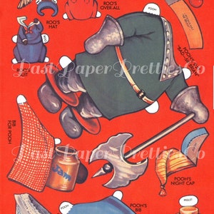Vintage Paper Dolls Winnie the Pooh Christopher Robin Cut-out Dolls ...