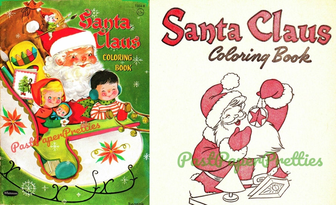 Vintage Printable Christmas Santa Claus Coloring Book C. 1961 PDF ...