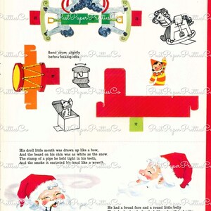 Vintage Printable the Night Before Christmas Cut Out & Assemble Playset ...
