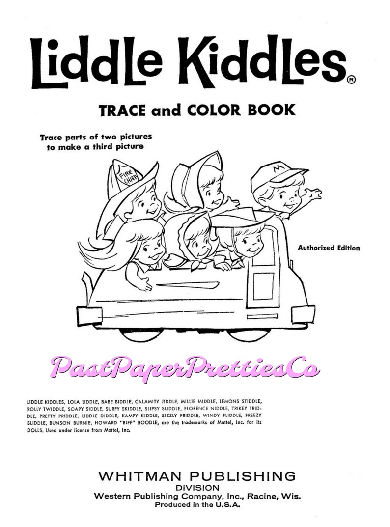 Vintage Printable Coloring Book Liddle Kiddles Trace N Color 1967 PDF ...