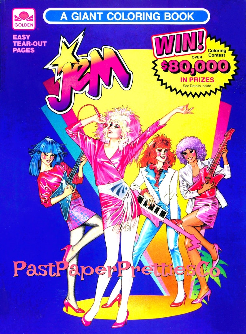 Vintage Jem and the Holograms Giant Coloring Book 1985 Printable PDF ...