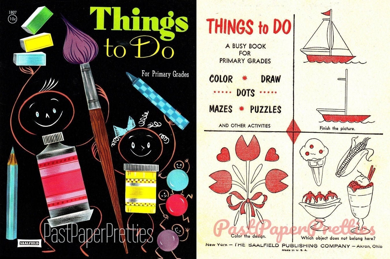 Vintage Printable Coloring Book Pages Things to Do for Primary - Etsy