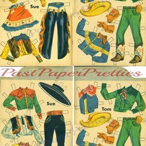 Vintage Paper Dolls Cowboys and Cowgirls C. 1951 Printable PDF Instant ...