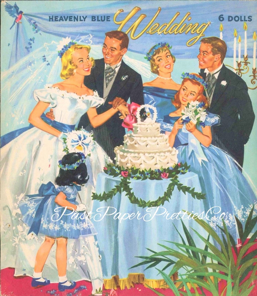 Vintage Paper Dolls The Heavenly Blue Wedding C 1955 Printable Pdf