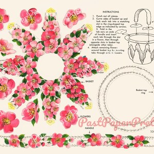 Vintage Printable May Day Easter Flower Baskets C. 1954 PDF Instant ...