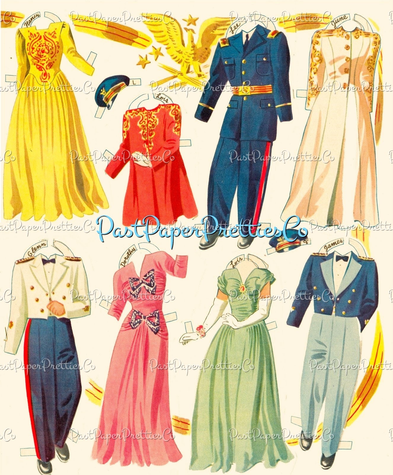 Vintage Paper Dolls Army Nurse and Doctor 1943 WWII Printable PDF ...