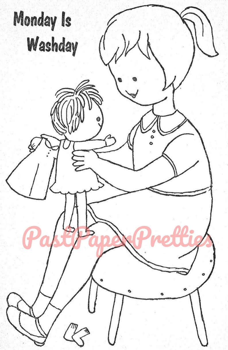 Vintage Printable Coloring Book Pages Day by Day 1962 PDF Instant ...