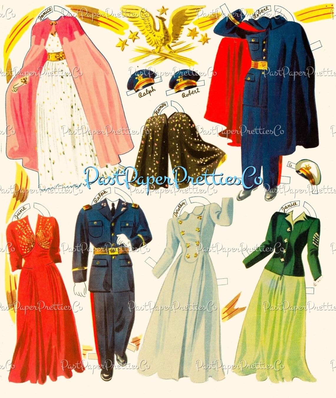 Vintage Paper Dolls Army Nurse and Doctor 1943 WWII Printable PDF ...