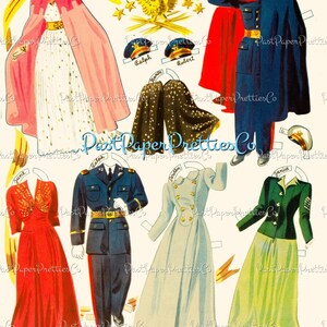 Vintage Paper Dolls Army Nurse and Doctor 1943 WWII Printable PDF ...