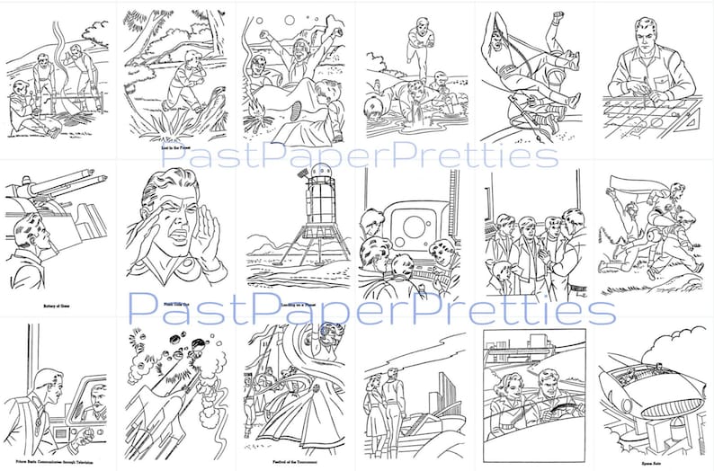 Vintage Printable Flash Gordon Coloring Book Pages C. 1958 Sci - Etsy ...