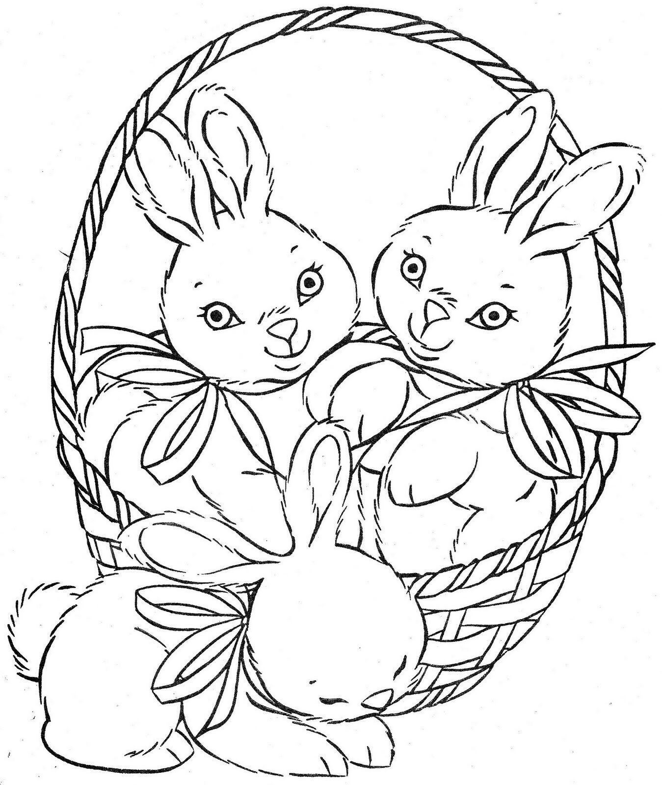 Vintage Printable Easter Coloring Book Pages Bunny's - Etsy