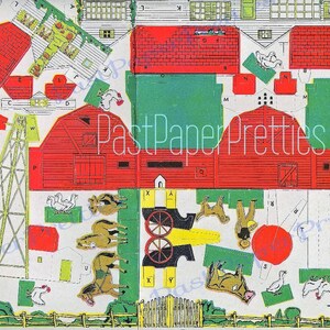 Vintage Printable Fun Farm Paper Craft Instant Digital Download ...