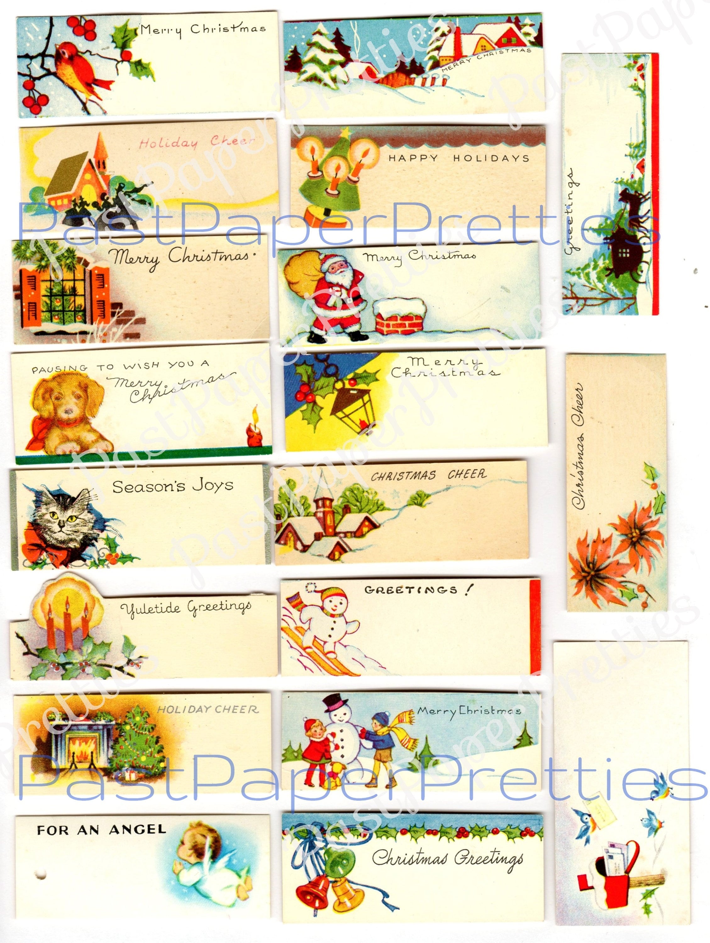 104 Vintage Printable Christmas Gift Tags Mid Century Kitsch - Etsy