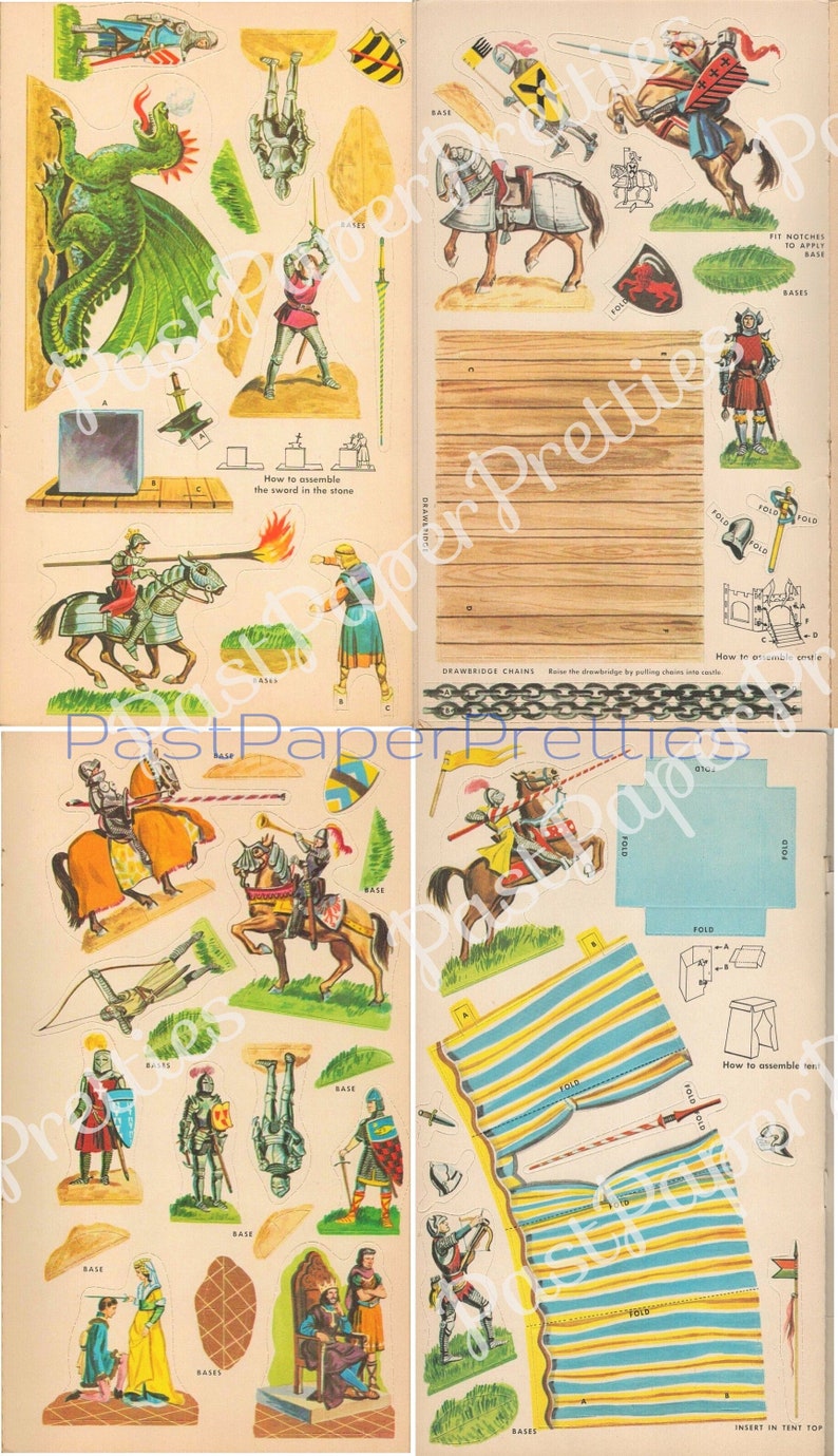 Vintage Paper Dolls Knights in Armour Printable Playset - Etsy