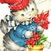 Vintage Printable Kitty Cat Christmas Collage Sheets & Full Cards ALL ...