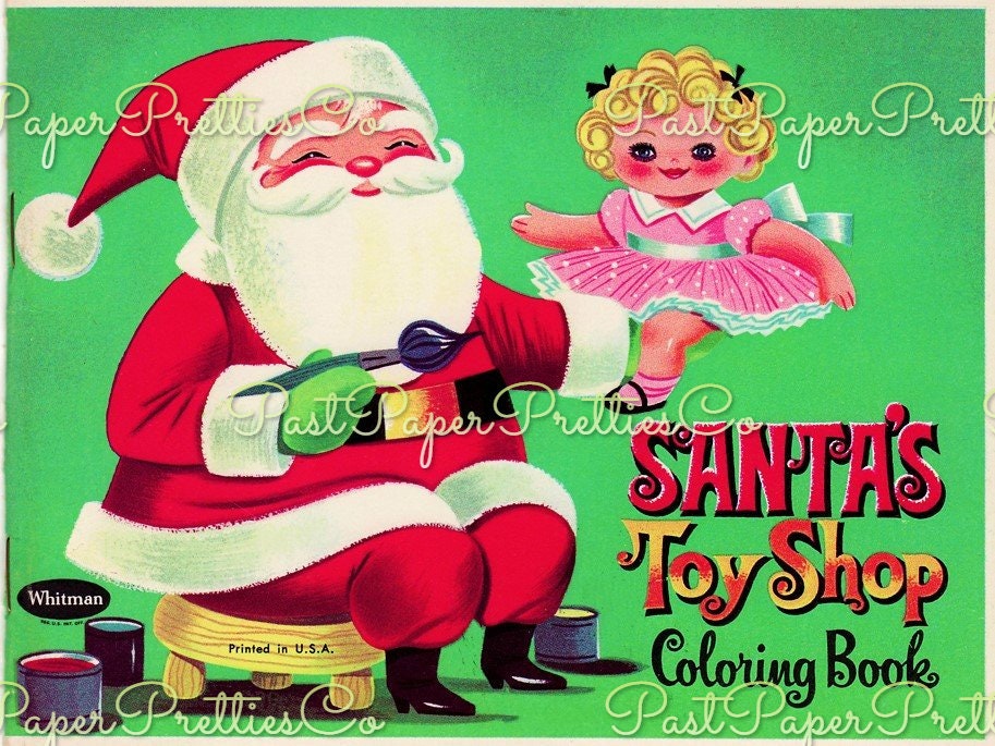 Vintage Printable Christmas Coloring Book Covers Images PDF Instant ...