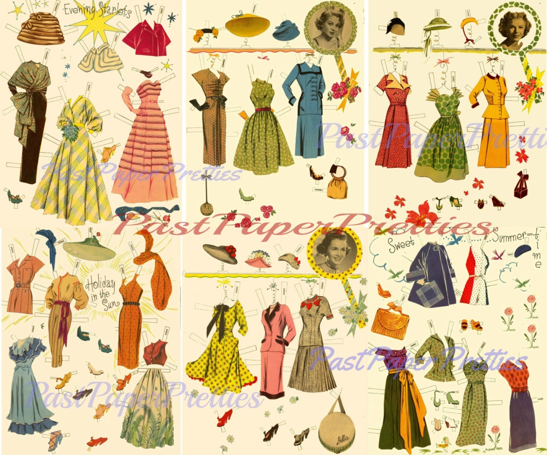 Vintage Movie Star Paper Dolls Starlets C. 1951 Printable PDF Instant ...